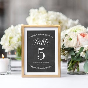 Editable Table Number Card Template Chalkboard Wedding Table Number ...
