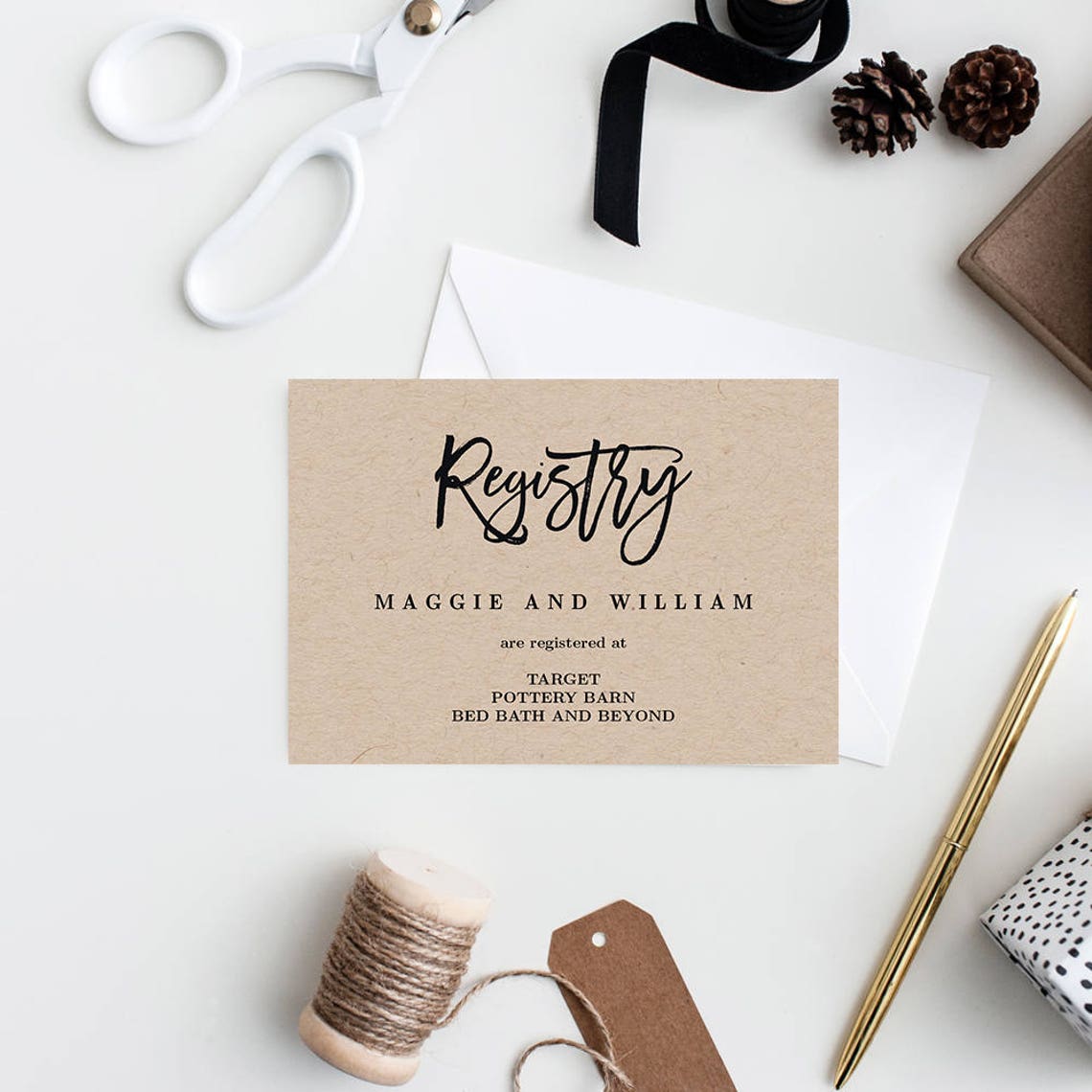 Registry Cards Editable Template Printable PDF BRUSHED - Etsy