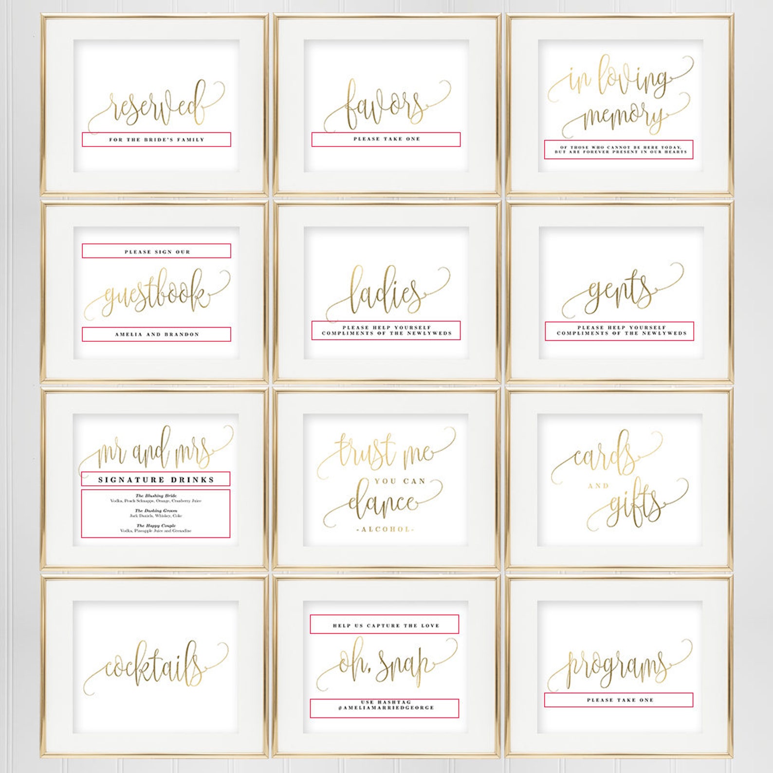 BUNDLE DEAL Wedding Sign Templates Set Printable Wedding - Etsy
