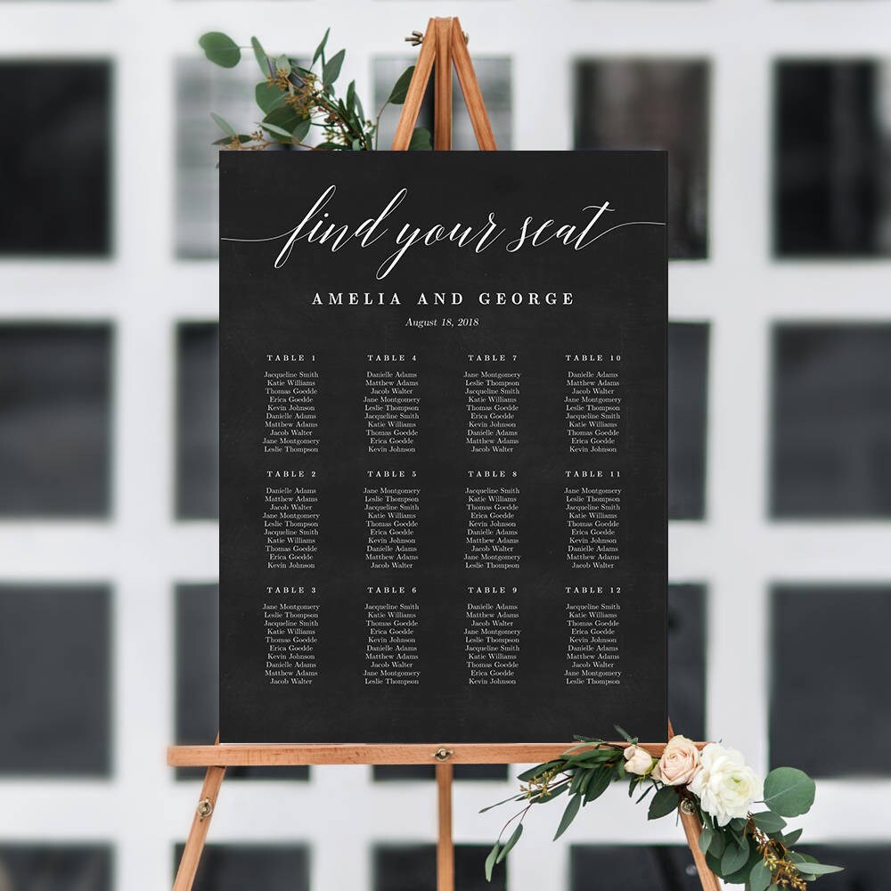 Chalkboard Seating Chart Template