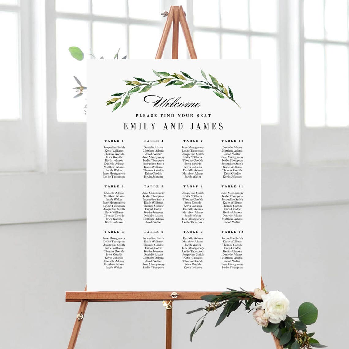 7 Sizes Wedding Seating Chart Template Editable Wedding Table - Etsy Canada