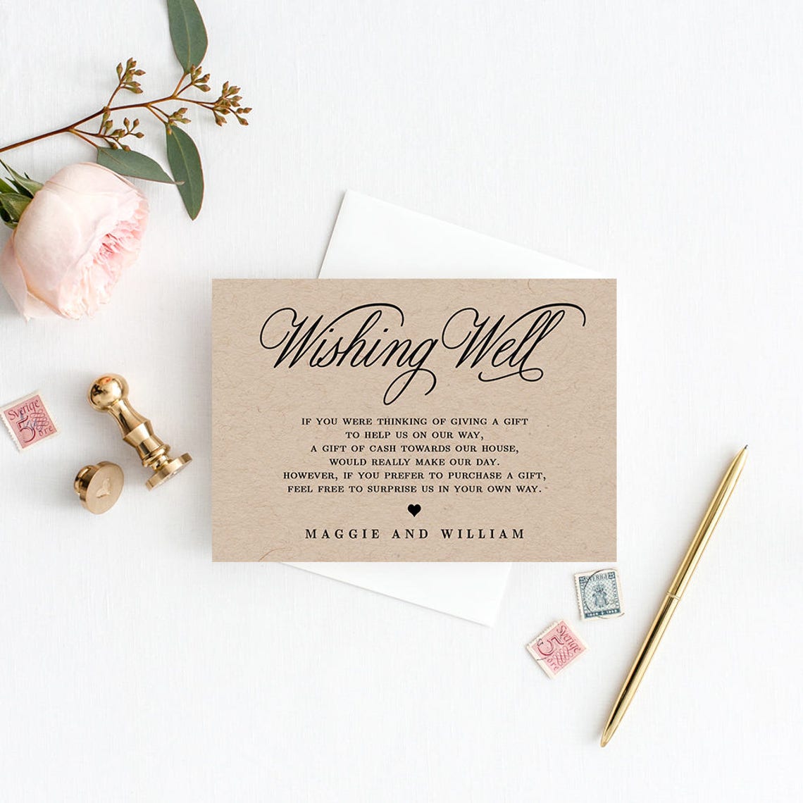 Editable Wishing Well Cards Template Printable PDF Elegant | Etsy