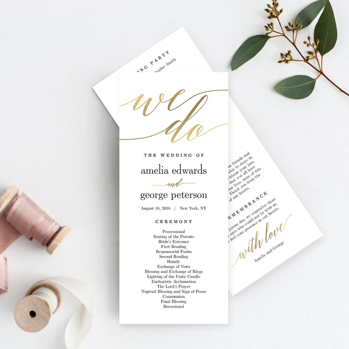 Wedding Program Editable Template Printable Wedding Program - Etsy