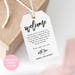 Printable Welcome Tag, Wedding Welcome Bag Tag, Favor Tag Editable PDF ...