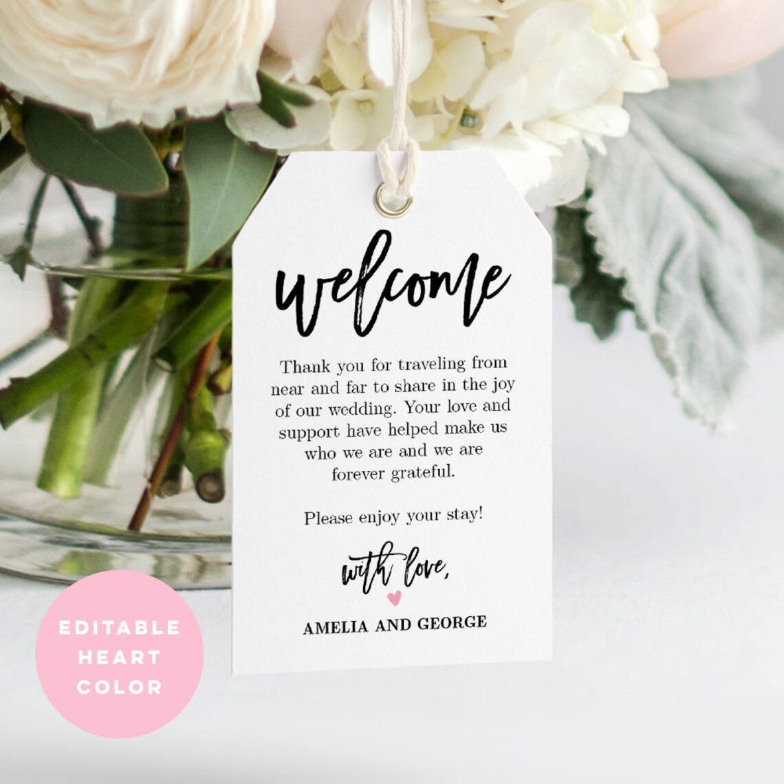 Printable Welcome Tag Wedding Welcome Bag Tag Favor Tag | Etsy
