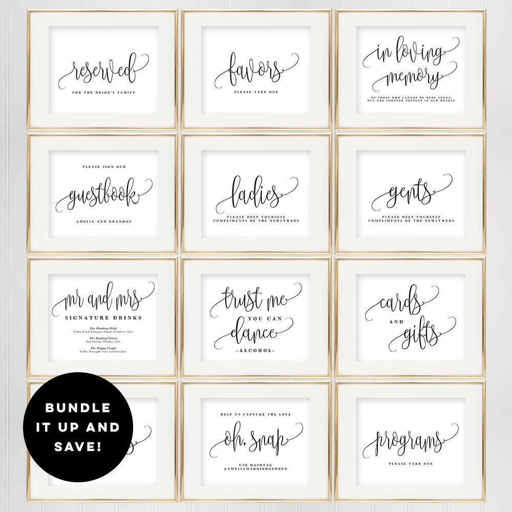 Home Decor Wall Decor Printable Wedding Sign Set Custom PRINTABLE ...