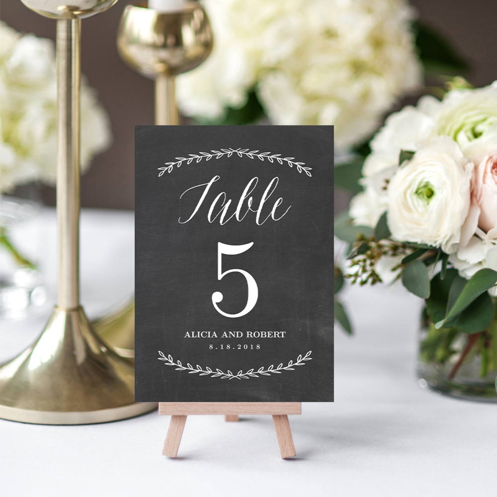 Editable Table Number Card Template Chalkboard Wedding Table - Etsy