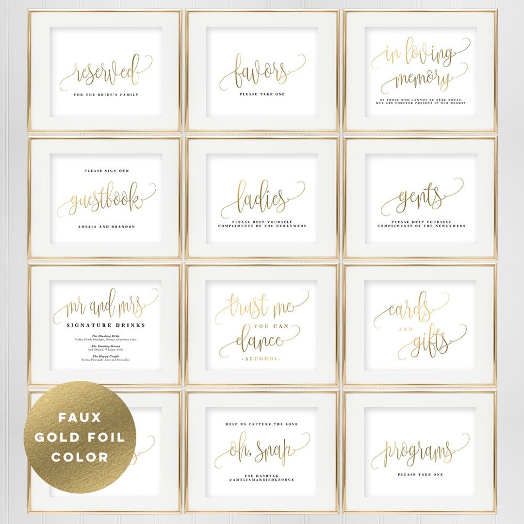 BUNDLE DEAL Wedding Sign Templates Set Printable Wedding Signs Includes ...