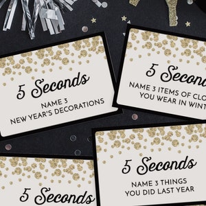5 Seconds New Years Eve Game, Family New Years Eve Game, Printable New ...