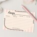 Hand Drawn French Recipe Card Printable, Printable Recipe Card, Bridal ...