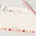Wildflower Recipe Card Printable, Printable Recipe Card, Bridal Shower ...