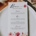 Flower Stem Wildflower Menu, Wedding Menu, Editable Wedding Menu ...