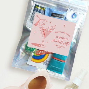 Printable Hangover Kit Sticker, Bachelorette Party Favors, Bachelorette ...