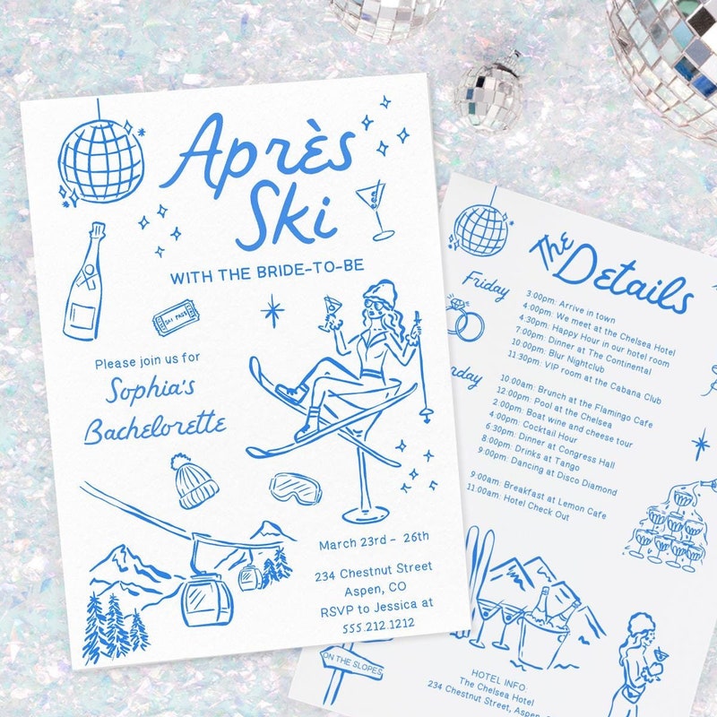 Ski Invitations - Etsy