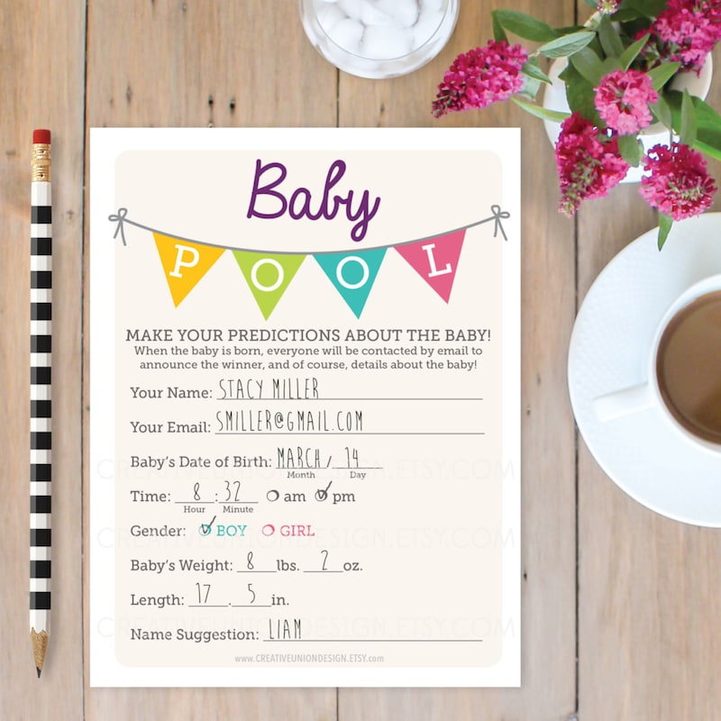 Baby Betting Pool Template - Etsy