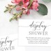 Display Shower Insert Card, Display Shower Card, Baby Shower, Bridal ...