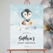 Boy Baby Shower Welcome Sign Template Penguin Welcome Sign - Etsy