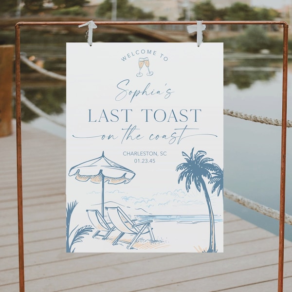 Last Toast on the Coast Sign - Etsy