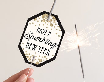 New Years Eve Sparkler Tags - New Year's Eve Decorations - Printable ...