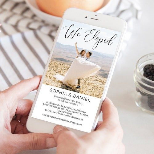 Elopement Announcement Template Download Printable We Eloped - Etsy