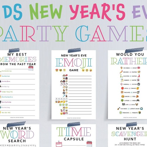 New Years Games Printable New Year's Eve Game Bundle New - Etsy
