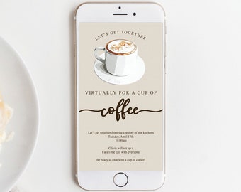 Coffee and Conversation Party Invitation Edit Yourself | Etsy