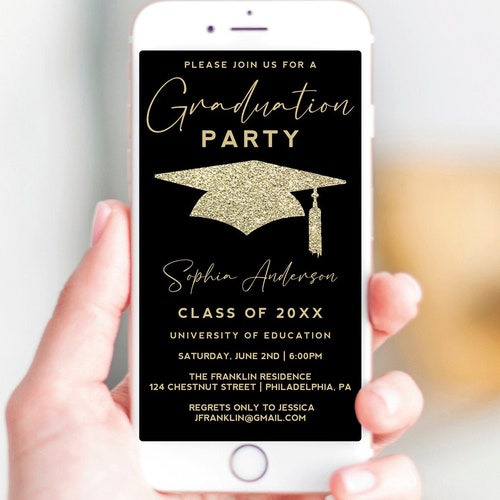 Digital Graduation Party Invitation Template Text Senior - Etsy