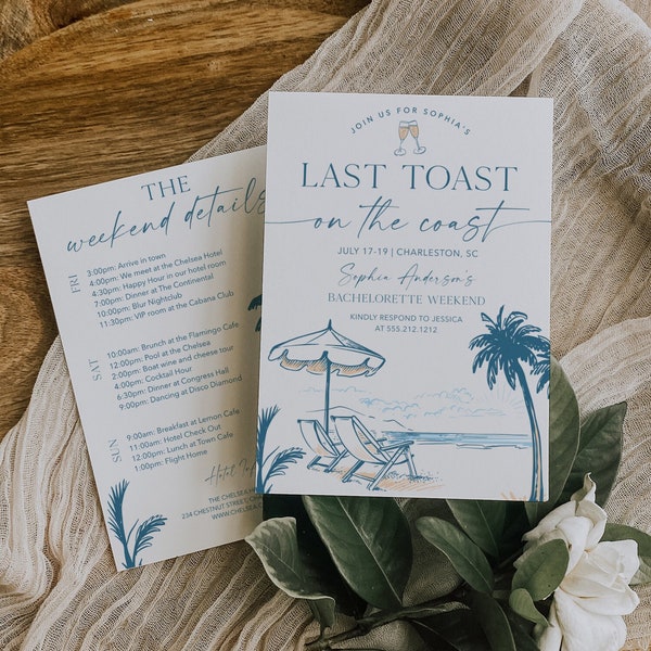 Bachelorette Last Toast on the Coast Template - Etsy