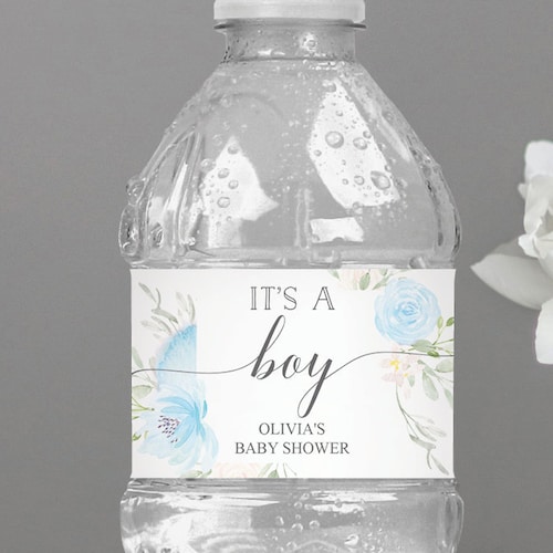 It's A Boy Baby Shower Water Bottle Wraps Labels White - Etsy