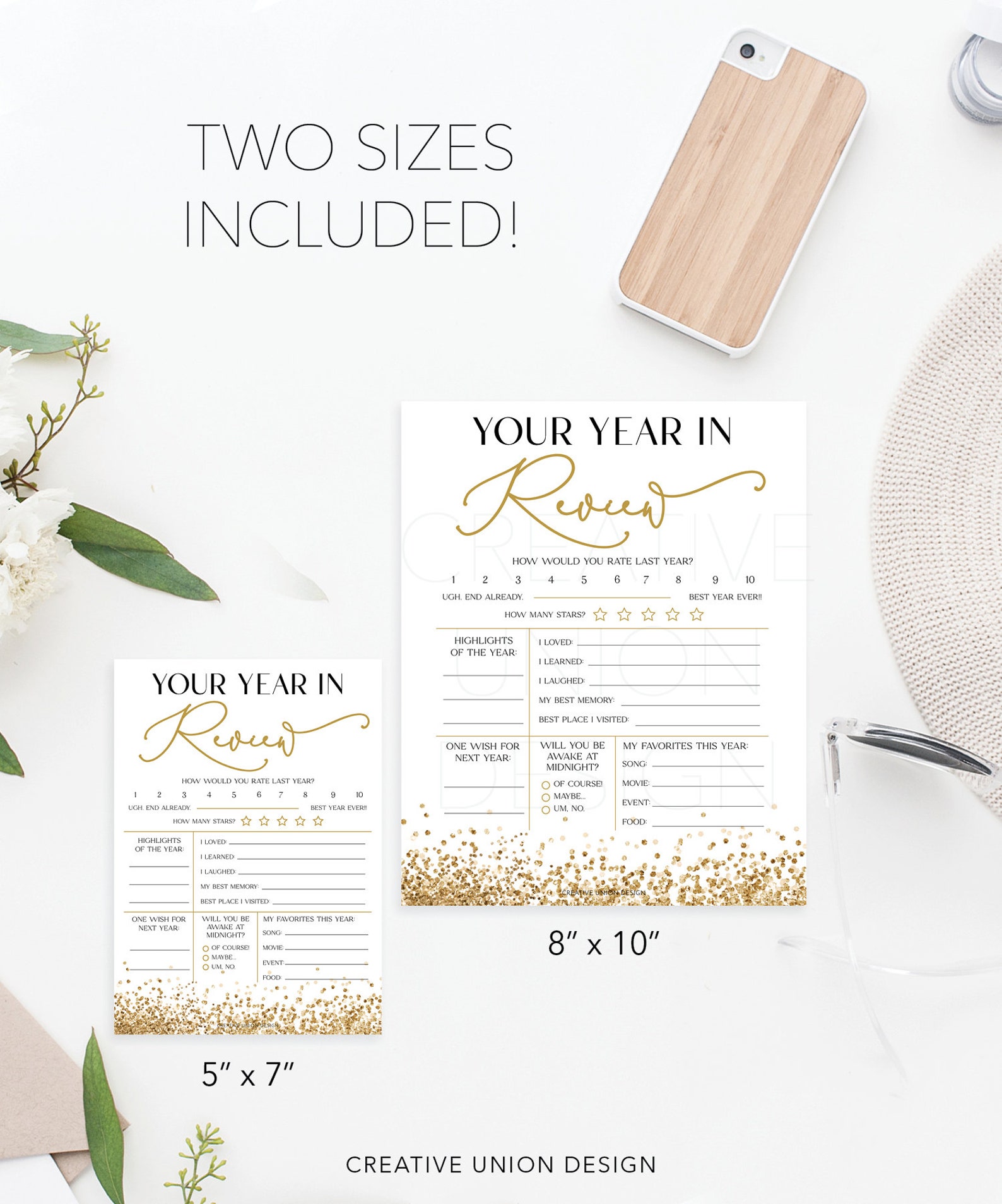 New Years Eve Year in Review Game Template, Printable Games, Kids NYE ...