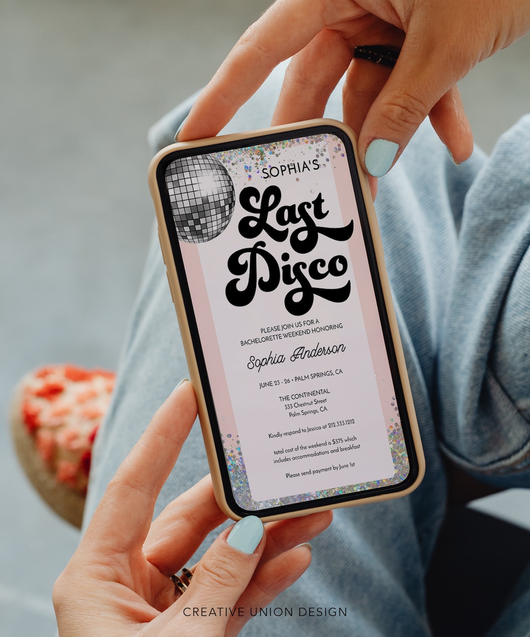 Last Disco Digital Bachelorette Party Invitation Template, Instant ...