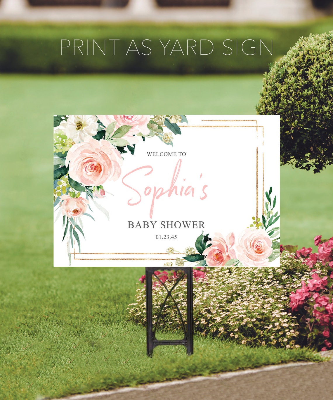 Printable Baby Shower Welcome Sign Template Girl Baby Shower - Etsy