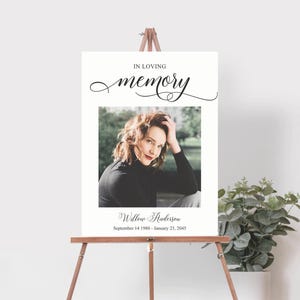 Funeral Memorial Sign, Celebration of Life With Picture, Classic ...