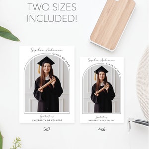 Boho Arch Graduation Announcement Template, Class of 2025, Minimal Graduation Party Invitation ...