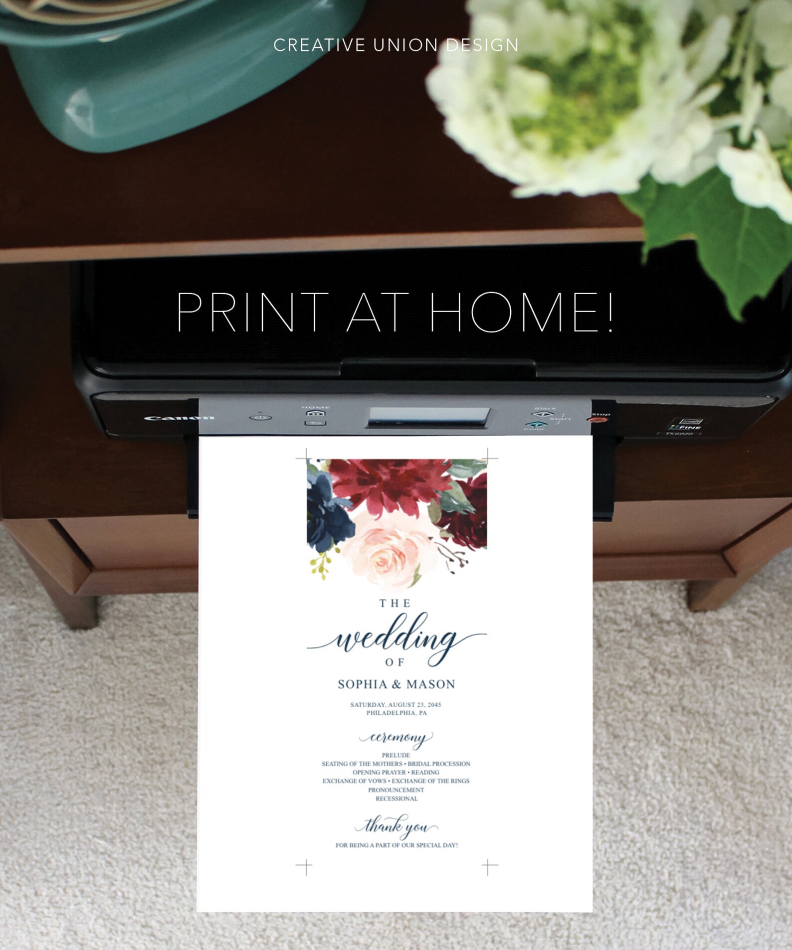 Fully Editable Wedding Programs Template 4x9 Wedding Program - Etsy