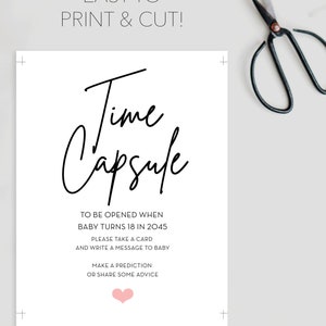 Time Capsule Template, Time Capsule First Birthday, Time Capsule Baby Shower, Time Capsule Cards ...