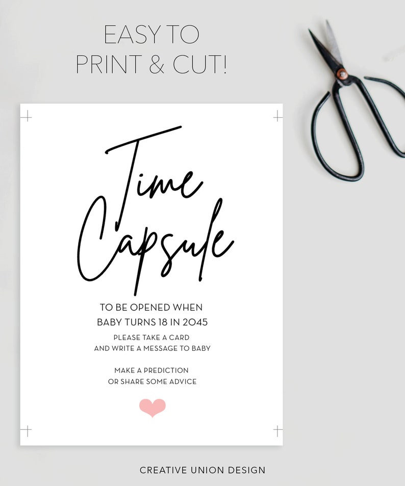 Time Capsule Template Time Capsule First Birthday Time - Etsy