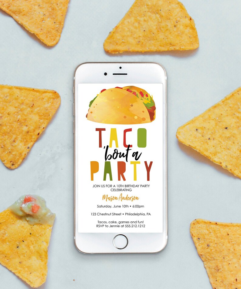 Taco Party Invitation Taco Bout A Party Invite Taco Night - Etsy