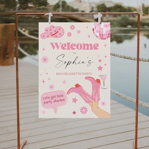 Editable Bachelorette Party Welcome Sign Template, Bachelorette Welcome ...