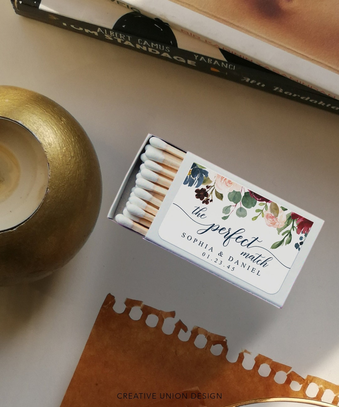 Matches, Personalized Matchbox Template, Matchbooks, Wedding Favors ...