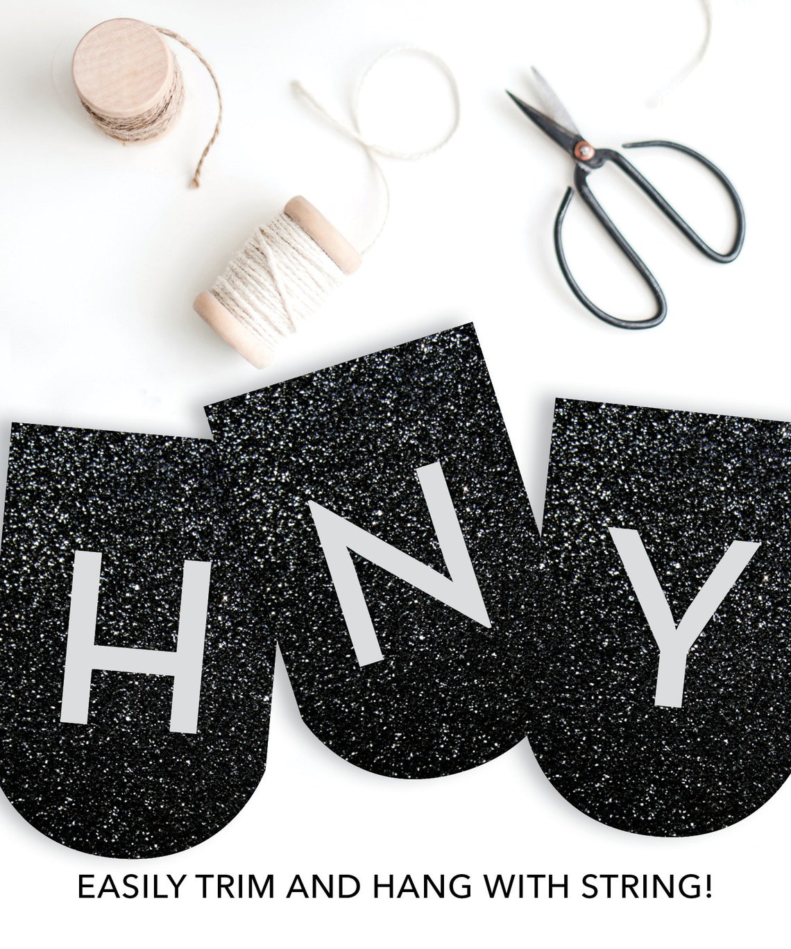 Happy New Year Banner New Years Eve Decoration Printable - Etsy