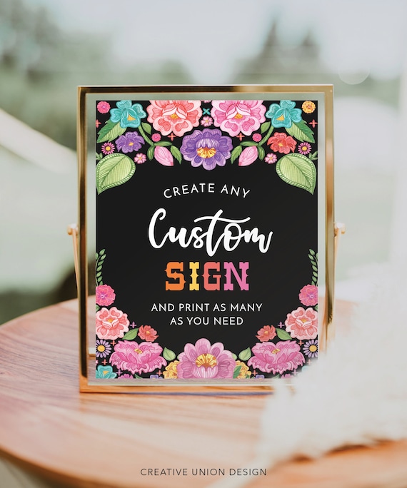 Editable Custom Sign Template, Custom Fiesta Bridal Shower Sign, Favors ...