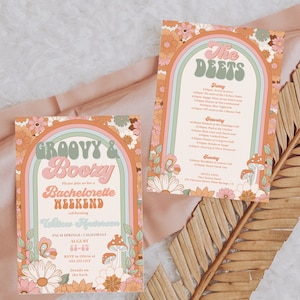 Groovy & Boozy Bachelorette Weekend Invitation and Itinerary Groovy ...