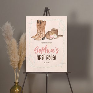 First Rodeo Editable First Birthday Welcome Sign Template - Etsy