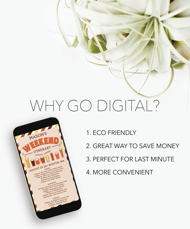 Guys Weekend Itinerary Template Beer Digital Schedule - Etsy