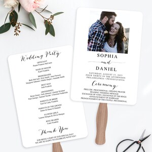 Wedding Program Fan With Photo Printable Program Fan | Etsy