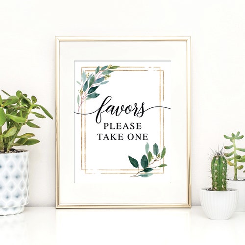 Favors Sign Please Take One 8x10 Printable Favors Sign - Etsy