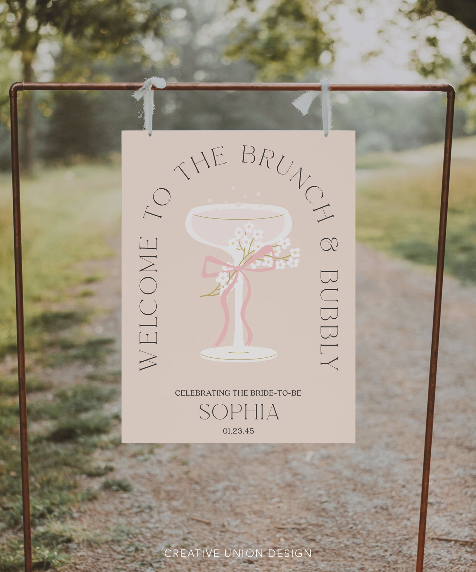 Editable Brunch and Bubbly Welcome Sign Template, Printable Bridal ...
