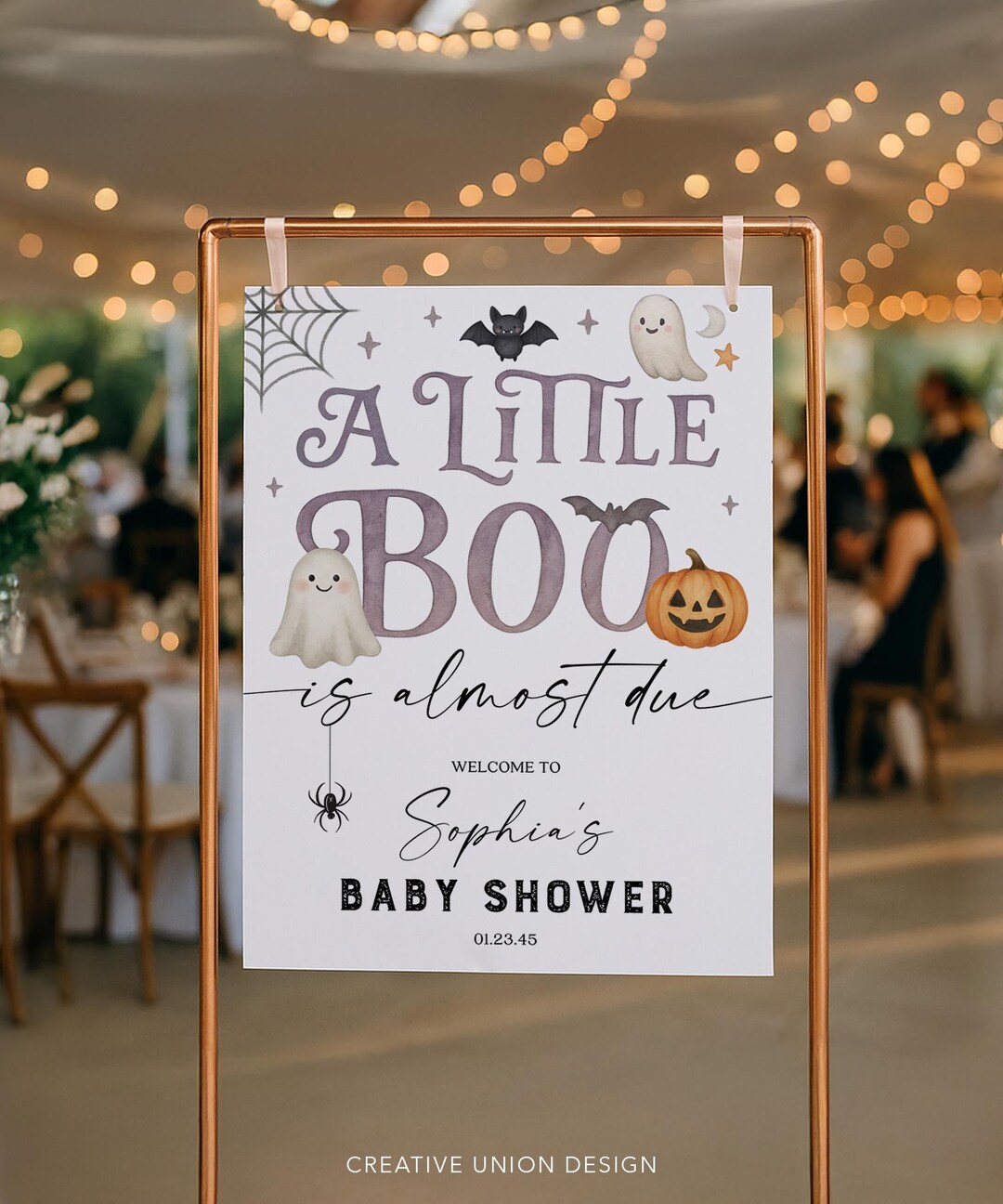 A Little Boo Halloween Baby Shower Welcome Sign Template Printable Baby ...