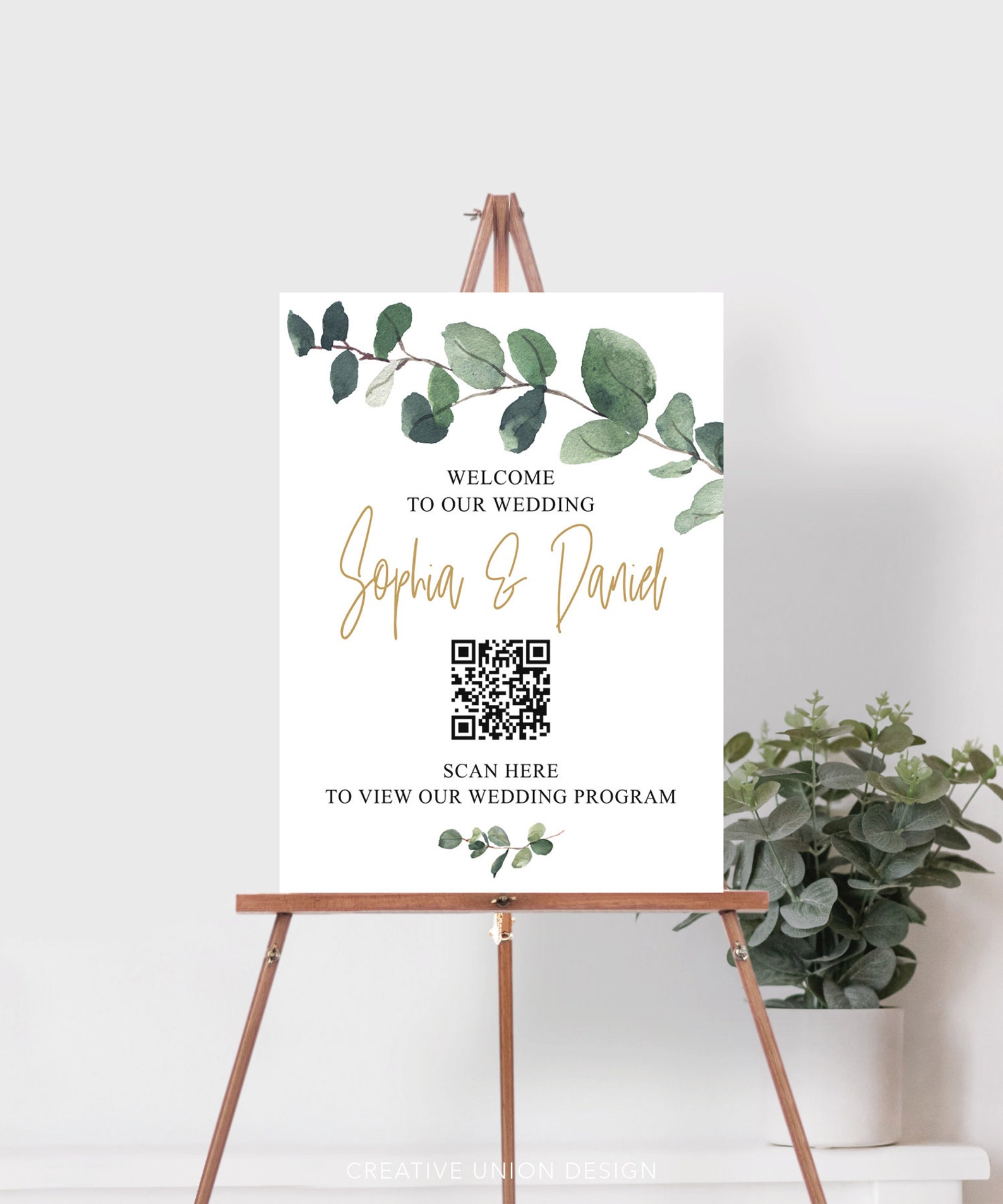 QR Code Wedding Program Template and Scannable Wedding Welcome - Etsy